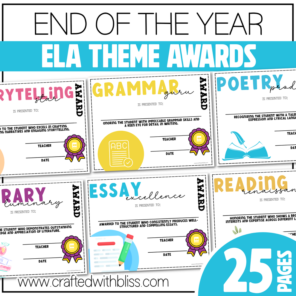 Editable ELA End of the Year Awards – CraftedwithBliss