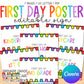 Editable First Day of School Poster Rainbow Theme | Canva Template | R ...