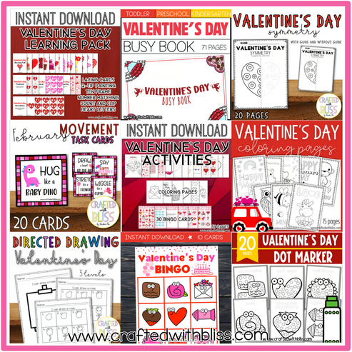 February Preschool-Kindergarten Bundle, February Kindergarten Activiti ...