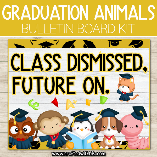 Graduation Animal Theme Bulletin Board Kit Door Classroom Decor End of ...