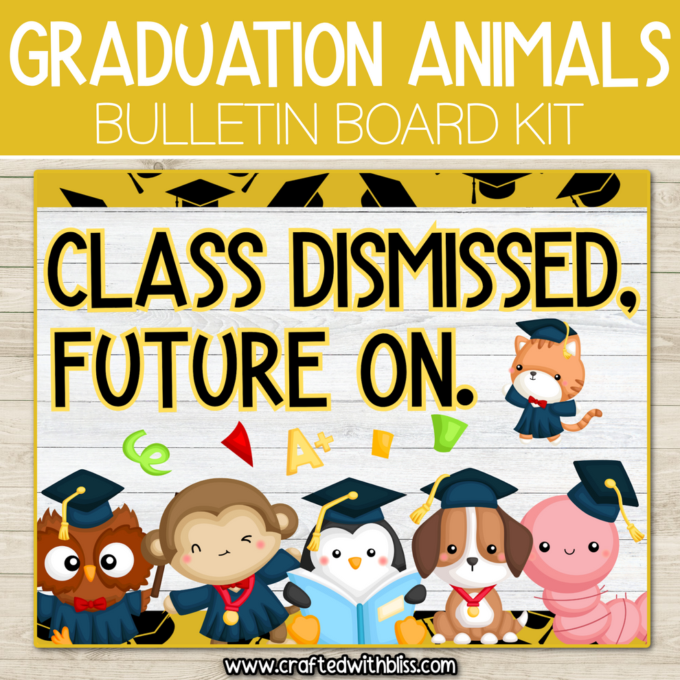 Graduation Animal Theme Bulletin Board Kit Door Classroom Decor End of ...