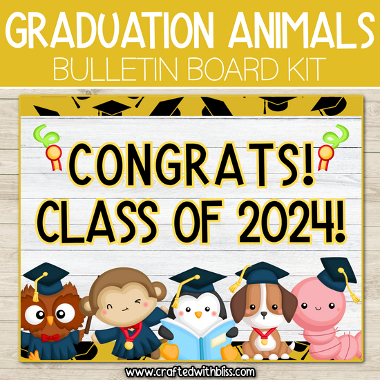 Graduation Animal Theme Bulletin Board Kit Door Classroom Decor End of ...