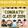 Graduation Animal Theme Bulletin Board Kit Door Classroom Decor End of ...