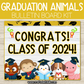 Graduation Animal Theme Bulletin Board Kit Door Classroom Decor End of ...