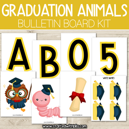 Graduation Animal Theme Bulletin Board Kit Door Classroom Decor End of ...