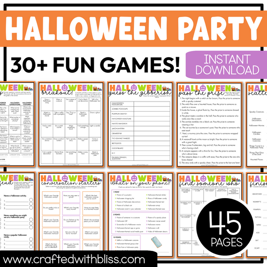 Printable Halloween Party Games For All Bundle 30+ Games – CraftedwithBliss