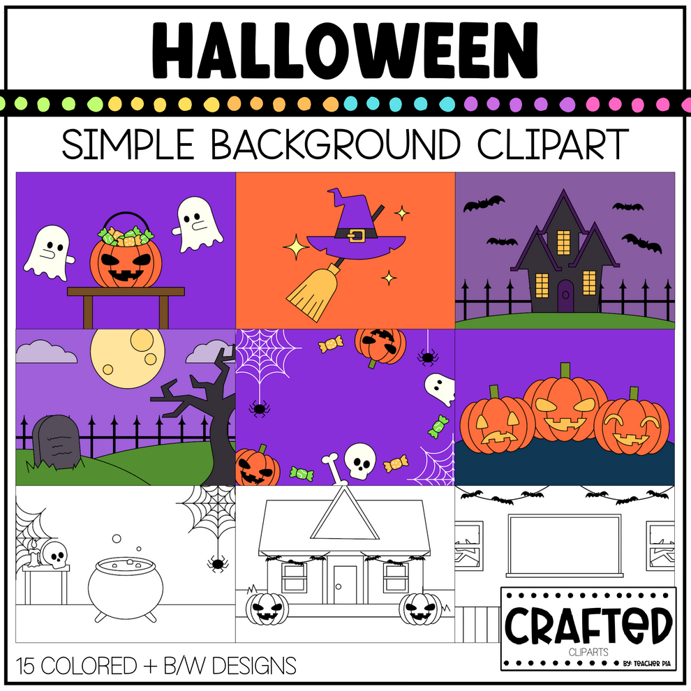 Simple Halloween Background Scene October Clipart Commercial Use ...