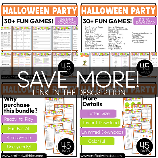 Halloween Party Game Printable Bundle – CraftedwithBliss