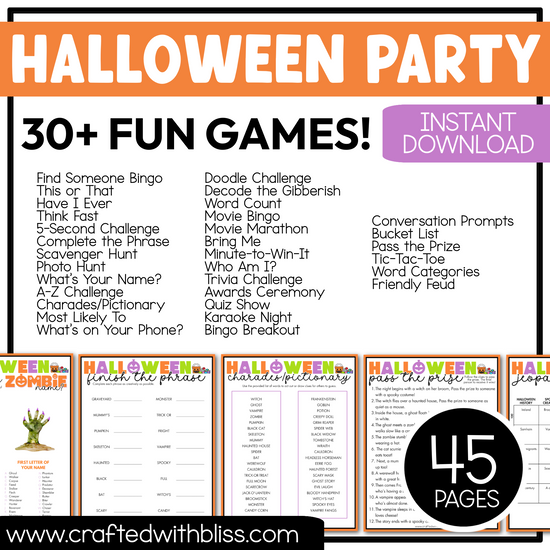 Halloween Party Game Printable Bundle – CraftedwithBliss