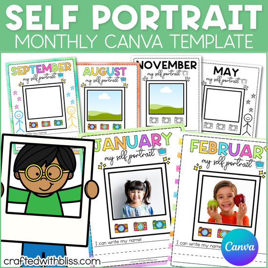 Monthly Self Portrait Activity | Editable Canva Template | Back to Sch ...