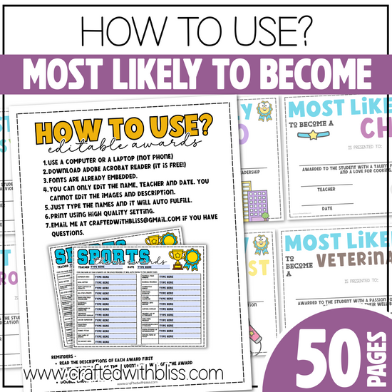 Editable Most Likely To Become End of the Year Award – CraftedwithBliss