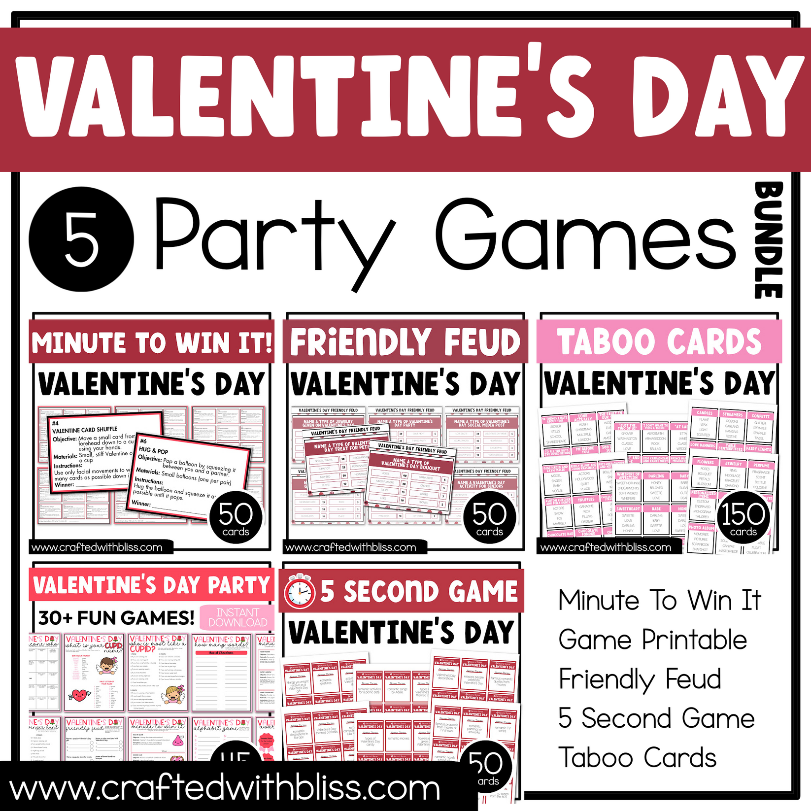 Valentine's Day Party Game Printable Bundle – CraftedwithBliss