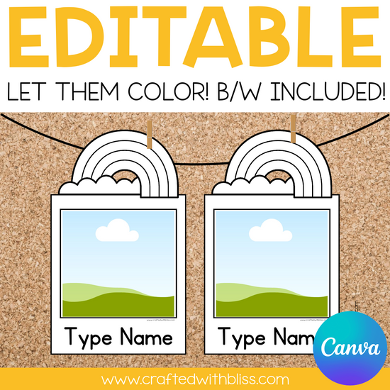 Editable Rainbow Photo Bulletin Decor | Canva Template – CraftedwithBliss