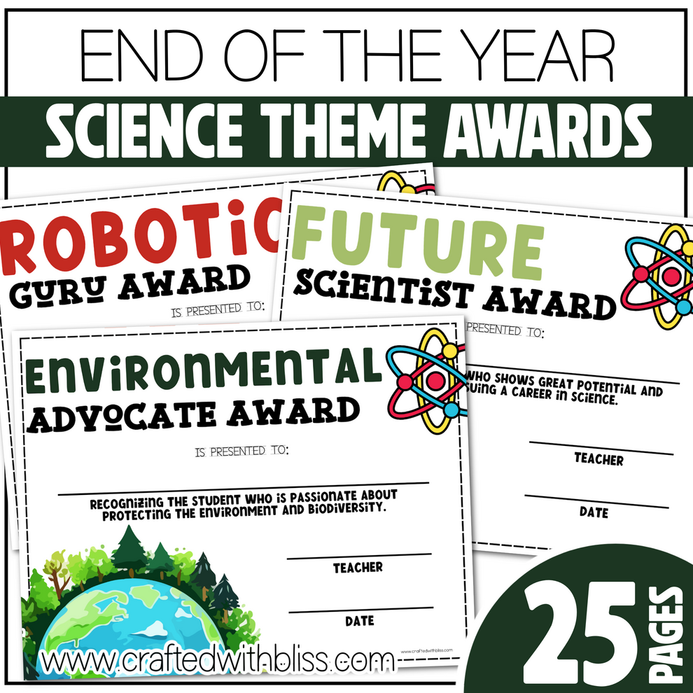 Editable Science End of the Year Awards – CraftedwithBliss