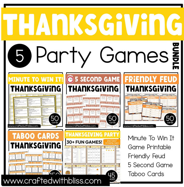 Thanksgiving Party Game Printable Bundle – CraftedwithBliss