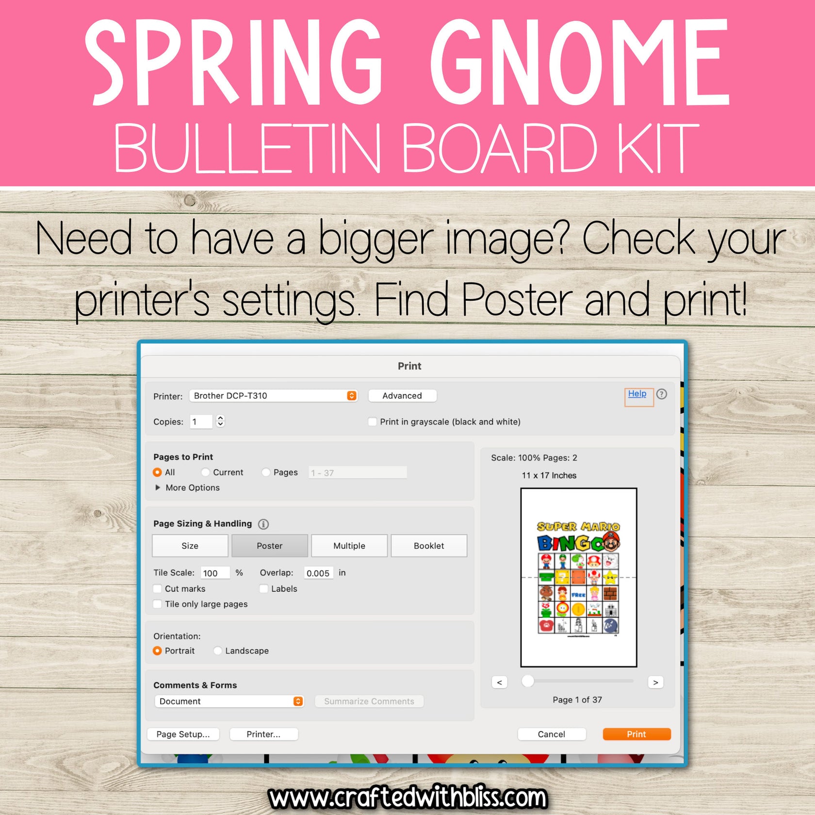 Hello Spring Gnomes Bulletin Board Kit Door Classroom Decor March Gnom ...