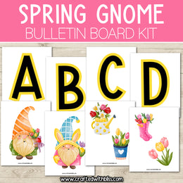 Hello Spring Gnomes Bulletin Board Kit Door Classroom Decor March Gnom ...