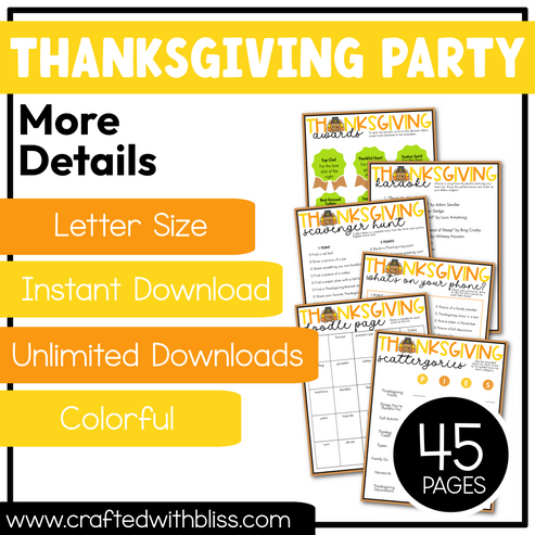 Printable Thanksgiving Party Games For All Bundle 30+ Games ...