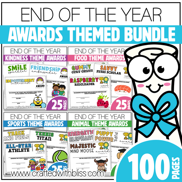 Editable End of the Year Awards Classroom Certificate Themed Bundle ...