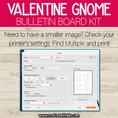 Valentine's Day Gnome Bulletin Board Kit Door Classroom Decor February ...