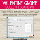 Valentine's Day Gnome Bulletin Board Kit Door Classroom Decor February ...