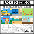 Simple Back To School Background Scene August Clipart Commercial Use ...