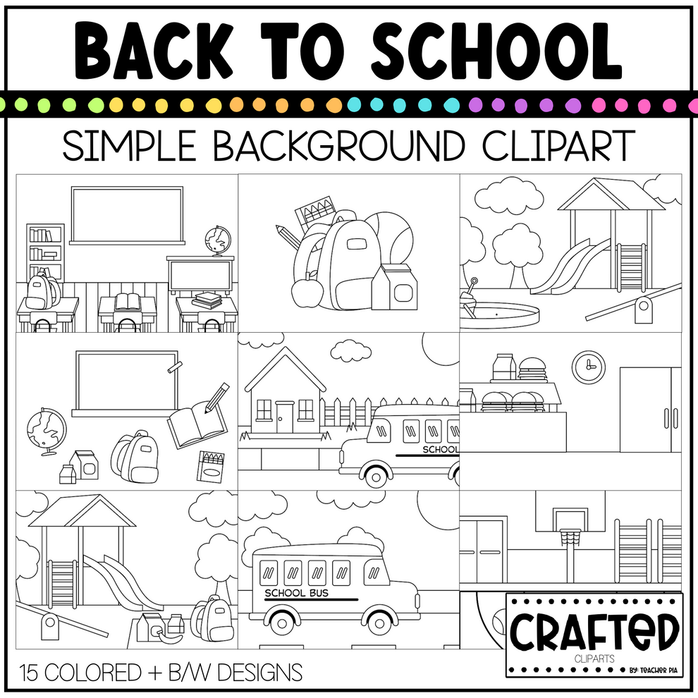 Simple Back To School Background Scene August Clipart Commercial Use ...