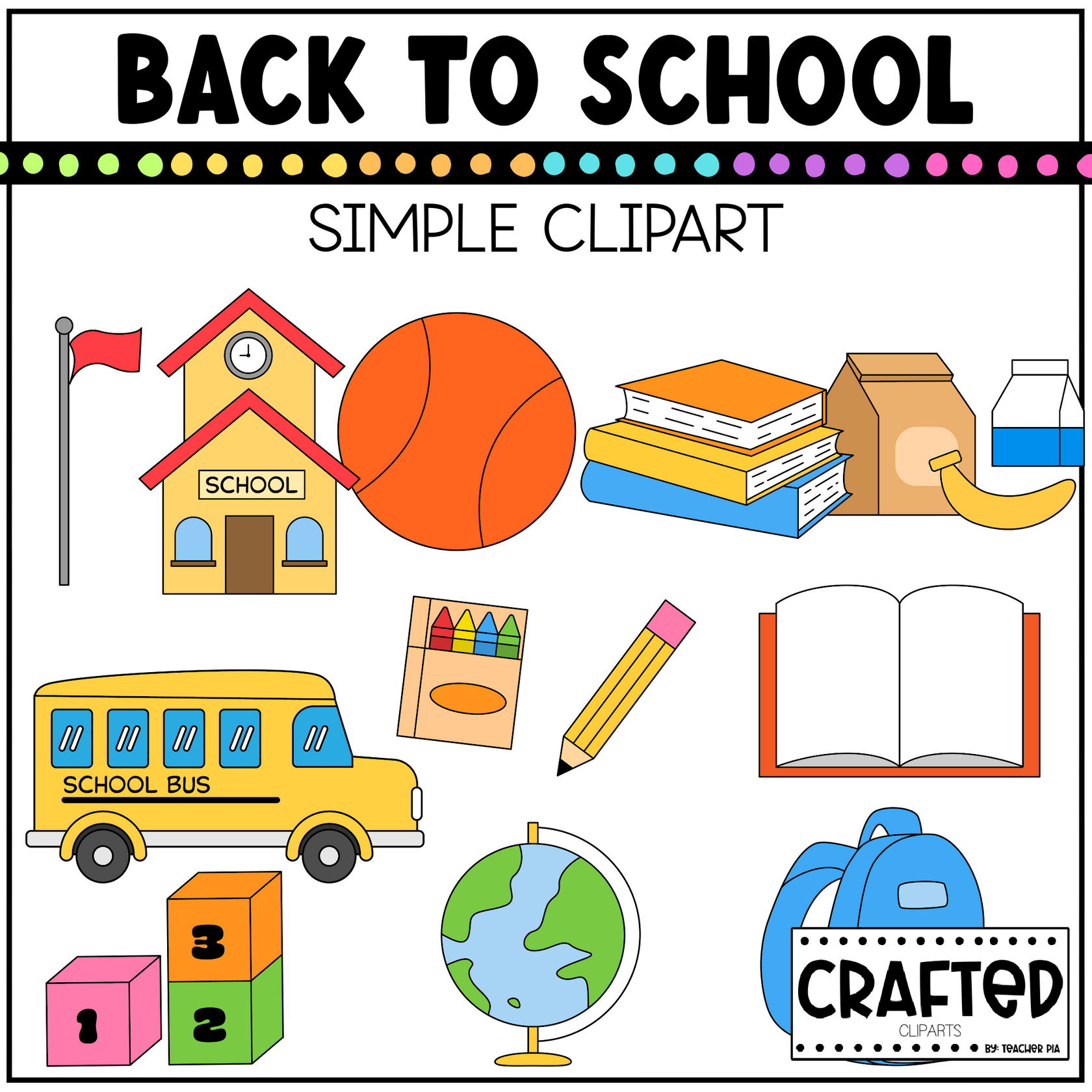 Simple Back To School Background Scene August Clipart Commercial Use ...