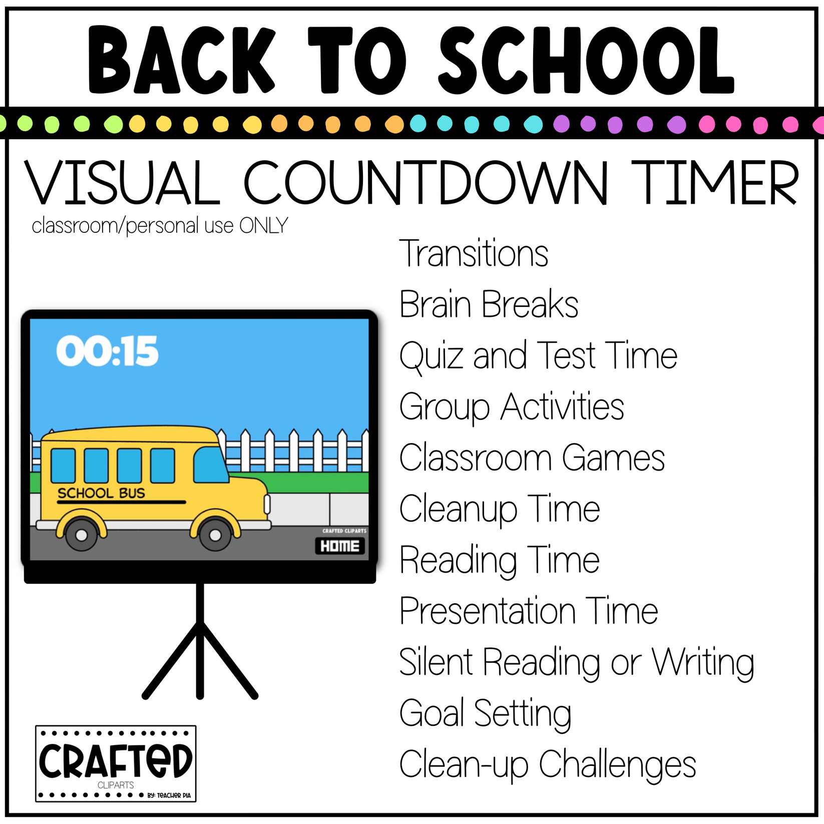 Back To School Visual Timer Classroom Management Tool Transition PPT V ...