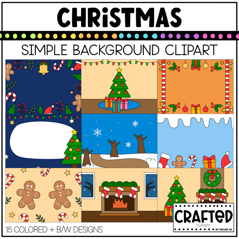 Simple Christmas Background Scene December Clipart Commercial Use ...