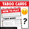 Christmas Taboo Game 150 Cards Christmas Party Game Night Forbidden Wo ...