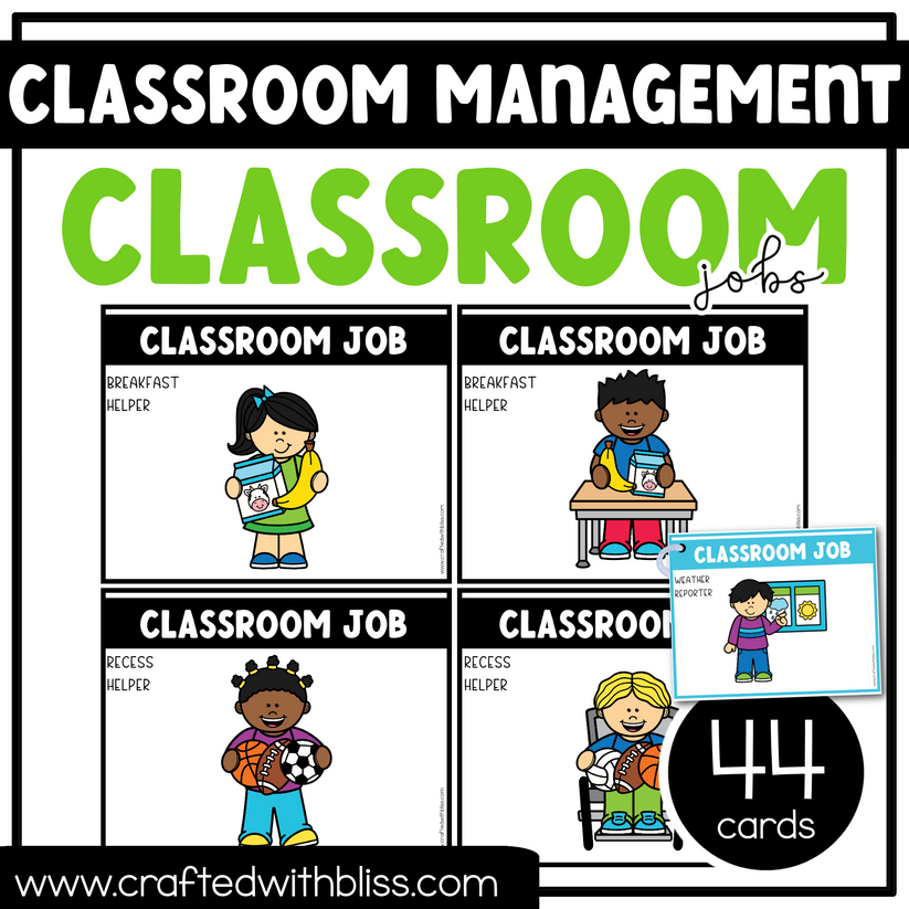 Classroom Jobs Visual Cards | Classroom Management Tool – CraftedwithBliss