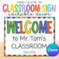 Editable Classroom Sign Rainbow Theme | Rainbow Classroom Decor | Canv ...