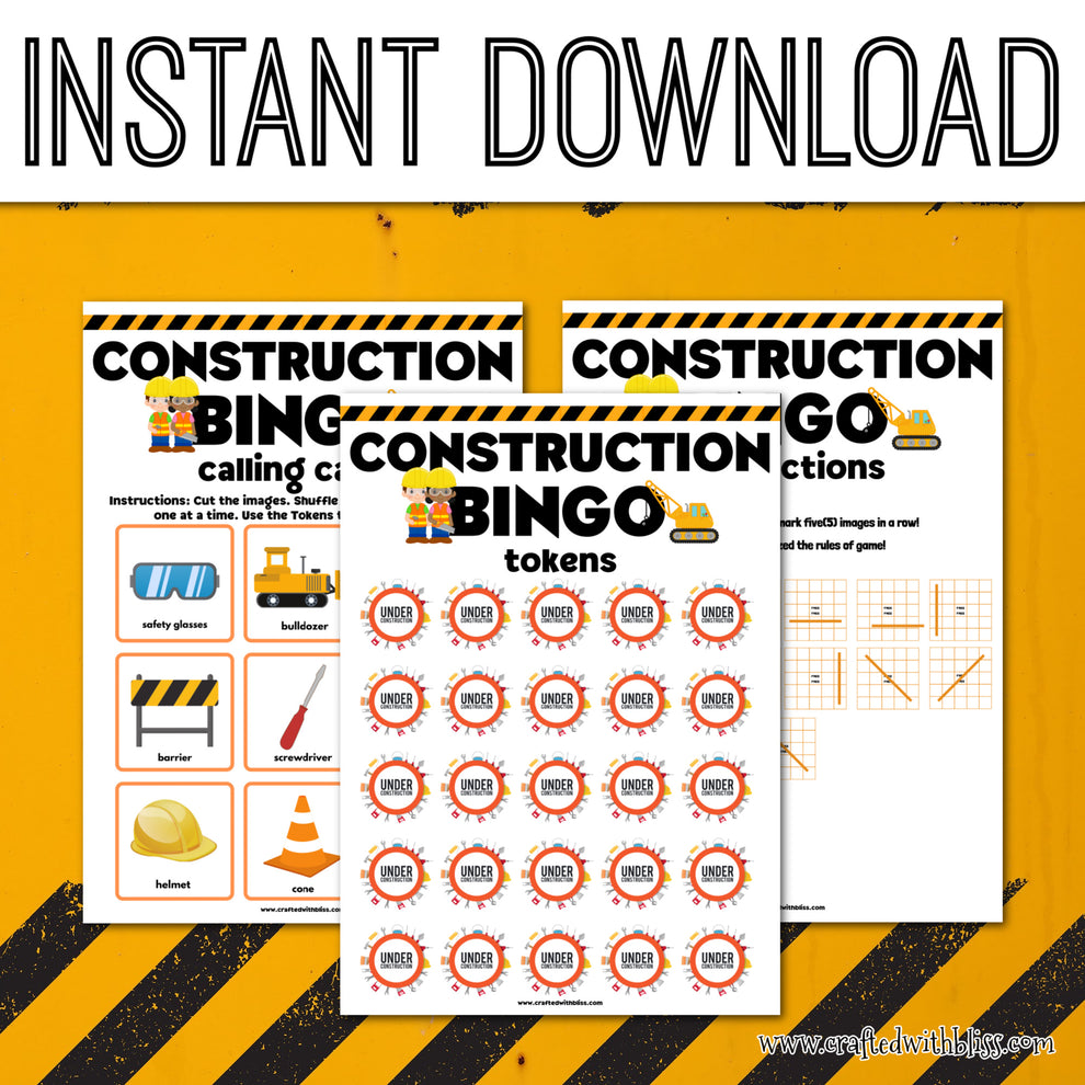 20 Construction Bingo For Kids – CraftedwithBliss