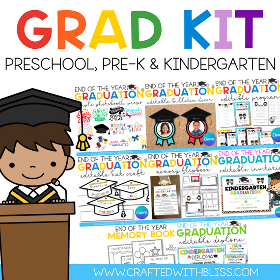 Graduation Kit Bundle Pre-K, Preschool & Kindergarten | End Of The Yea ...