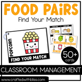 Cute Food Pairs Find Your Partner Visual Cards | Classroom Management ...