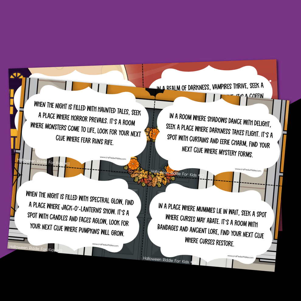 The Ultimate Halloween Scavenger Hunt Riddle Clues For Kids | Hallowee ...