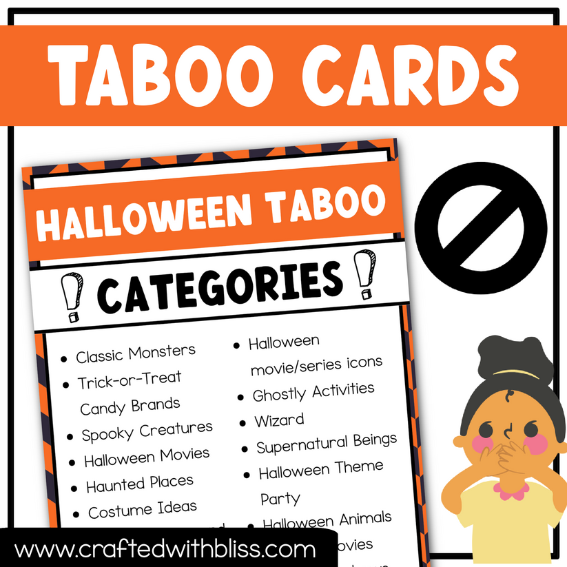 Halloween Taboo Game 150 Cards Halloween Party Game Night Forbidden Wo ...