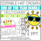 Editable Hat End of the Year and Summer Craft Crown Last Day Of School ...