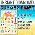 Summer Bingo For Kids - 30 Cards – CraftedwithBliss