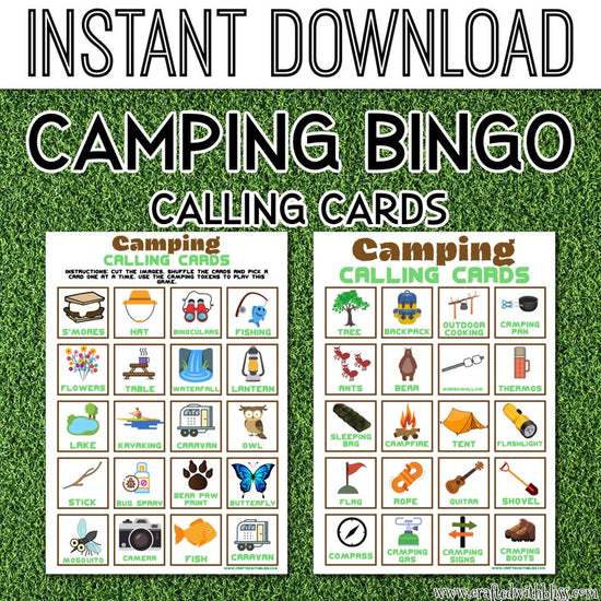 Camping Bingo For Kids - 30 Cards – CraftedwithBliss