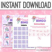 Mermaid Bingo For Kids - 20 Cards – CraftedwithBliss