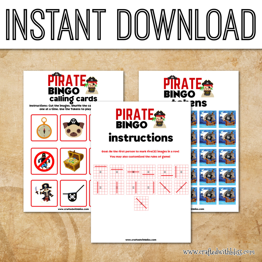 Pirate Bingo For Kids - 30 Cards – CraftedwithBliss