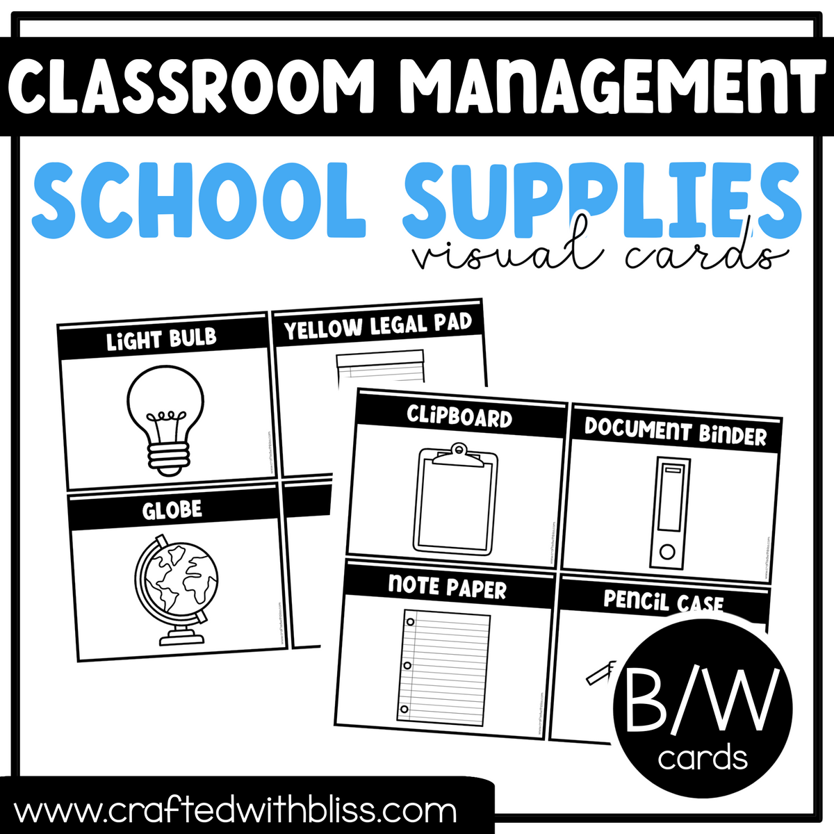 School Supplies Visual Cards | Classroom Management Tool – CraftedwithBliss