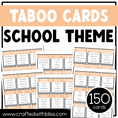 School Taboo Party Game 150 Card Fun Friday Ice Breaker Brain Break Cl ...