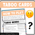 School Taboo Party Game 150 Card Fun Friday Ice Breaker Brain Break Cl ...