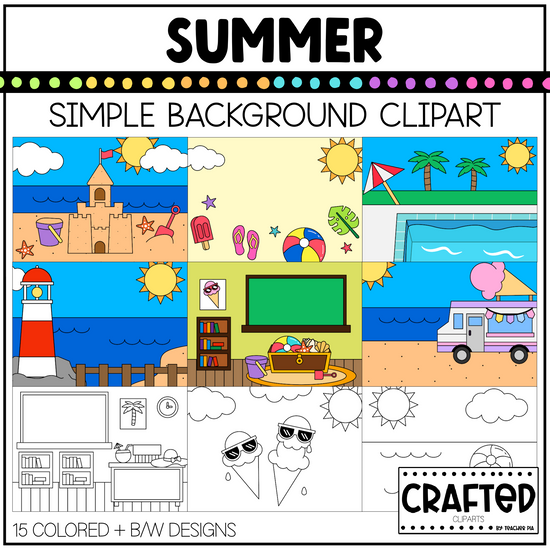 Simple Summer Background Scene June Clipart Commercial Use ...