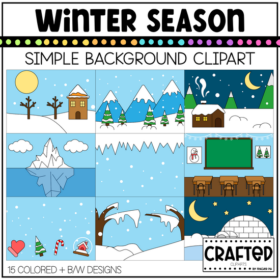 Simple Winter Background Scene January Clipart Commercial Use ...