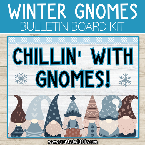 Hello Winter Gnomes Bulletin Board Kit Door Classroom Decor January De ...