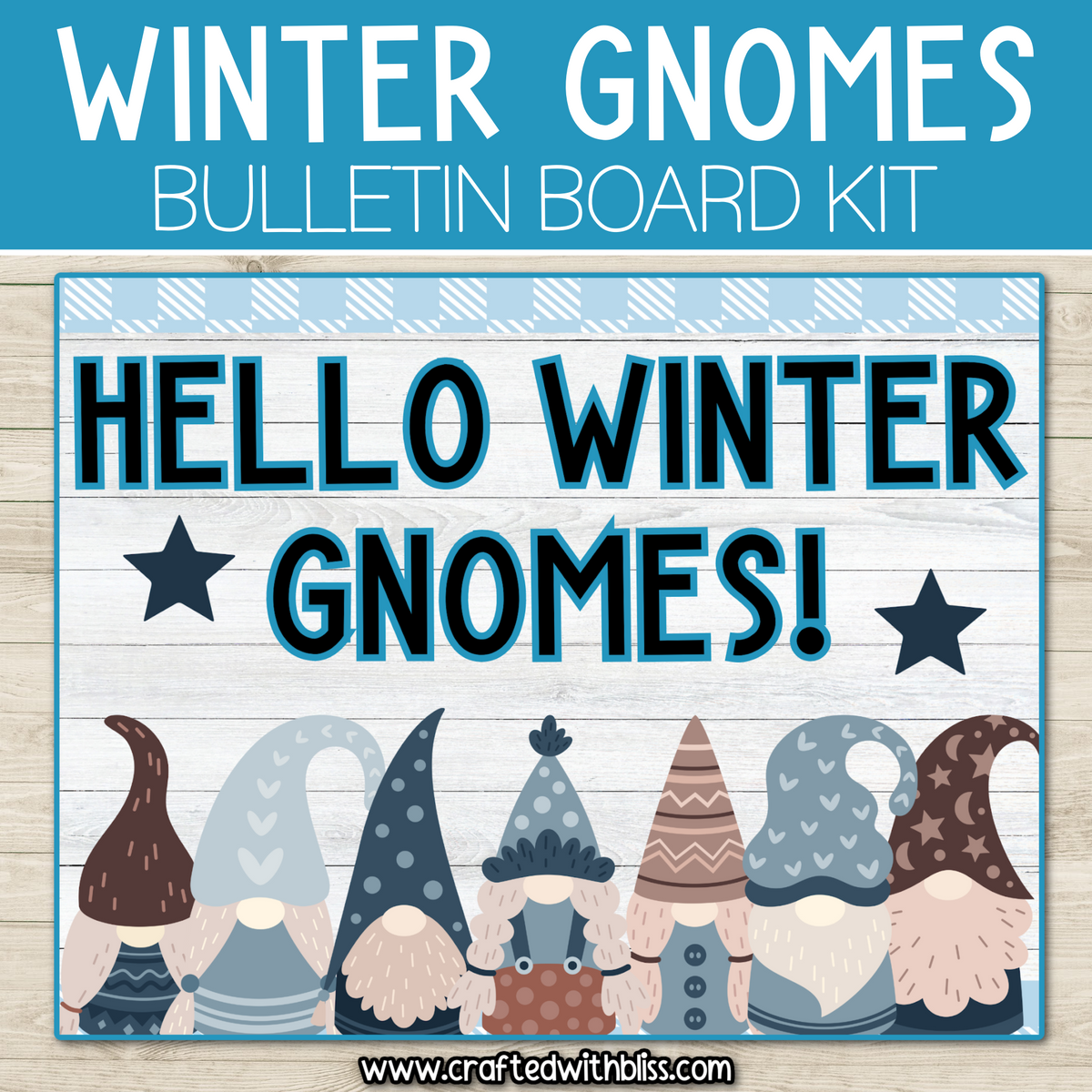 Hello Winter Gnomes Bulletin Board Kit Door Classroom Decor January De ...